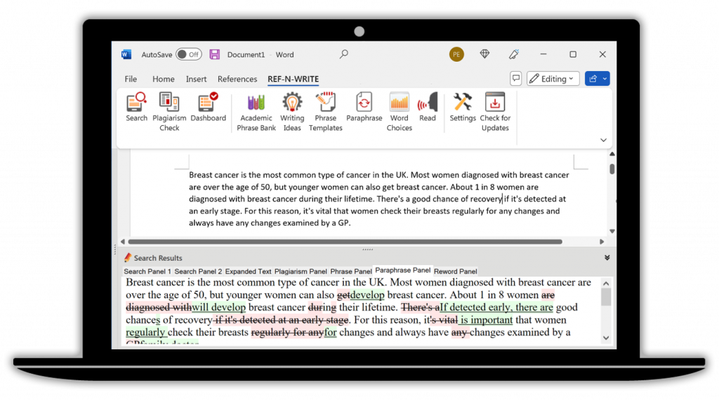 Ref-n-Write: Scientific Research Paper Writing Software