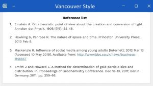 Vancouver Referencing Style and Citation Examples